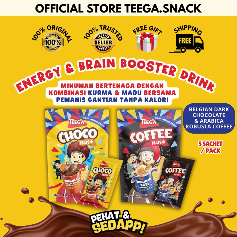 (𝐅𝐑𝐄𝐄 𝐆𝐈𝐅𝐓) TEEGA DRINK | Choco Plus+ Coffee Plus+ | Minuman Bertenaga ...