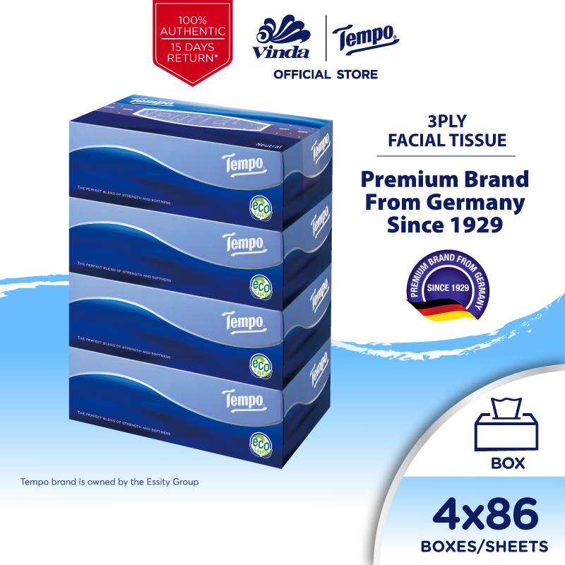 Tempo Box Facial Tissue 3ply Neutral Limited Edition (4x86s) | Shopee ...