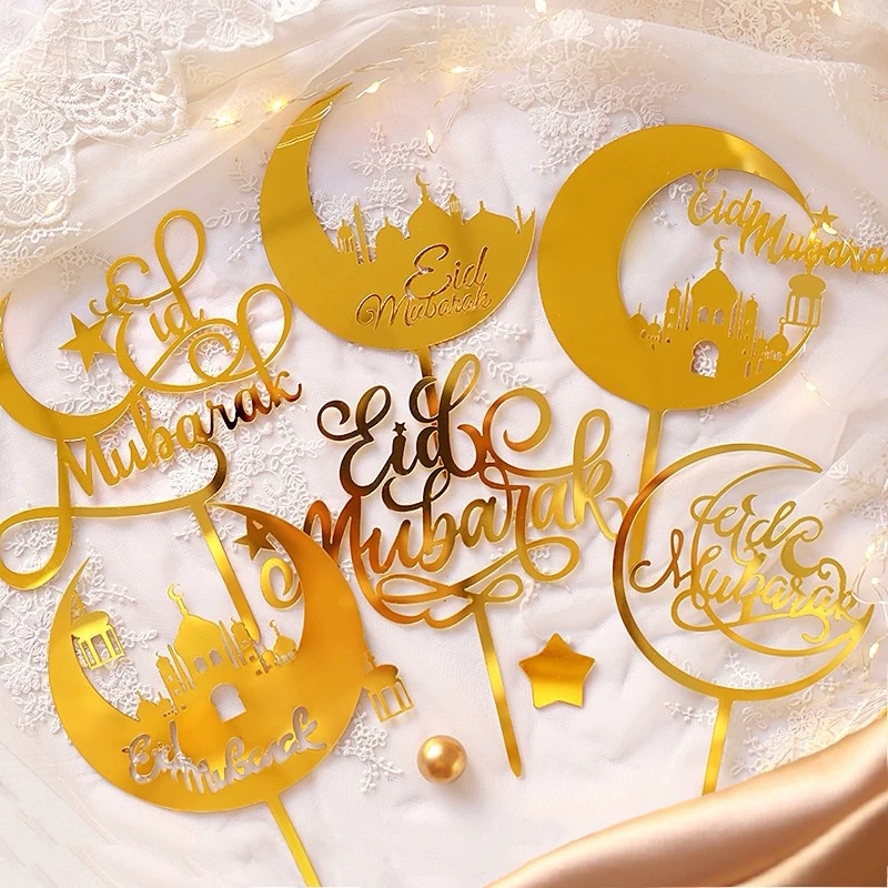 TOPPER EID MUBARAK ACRYLIC HARI RAYA CAKE DECO | Shopee Malaysia