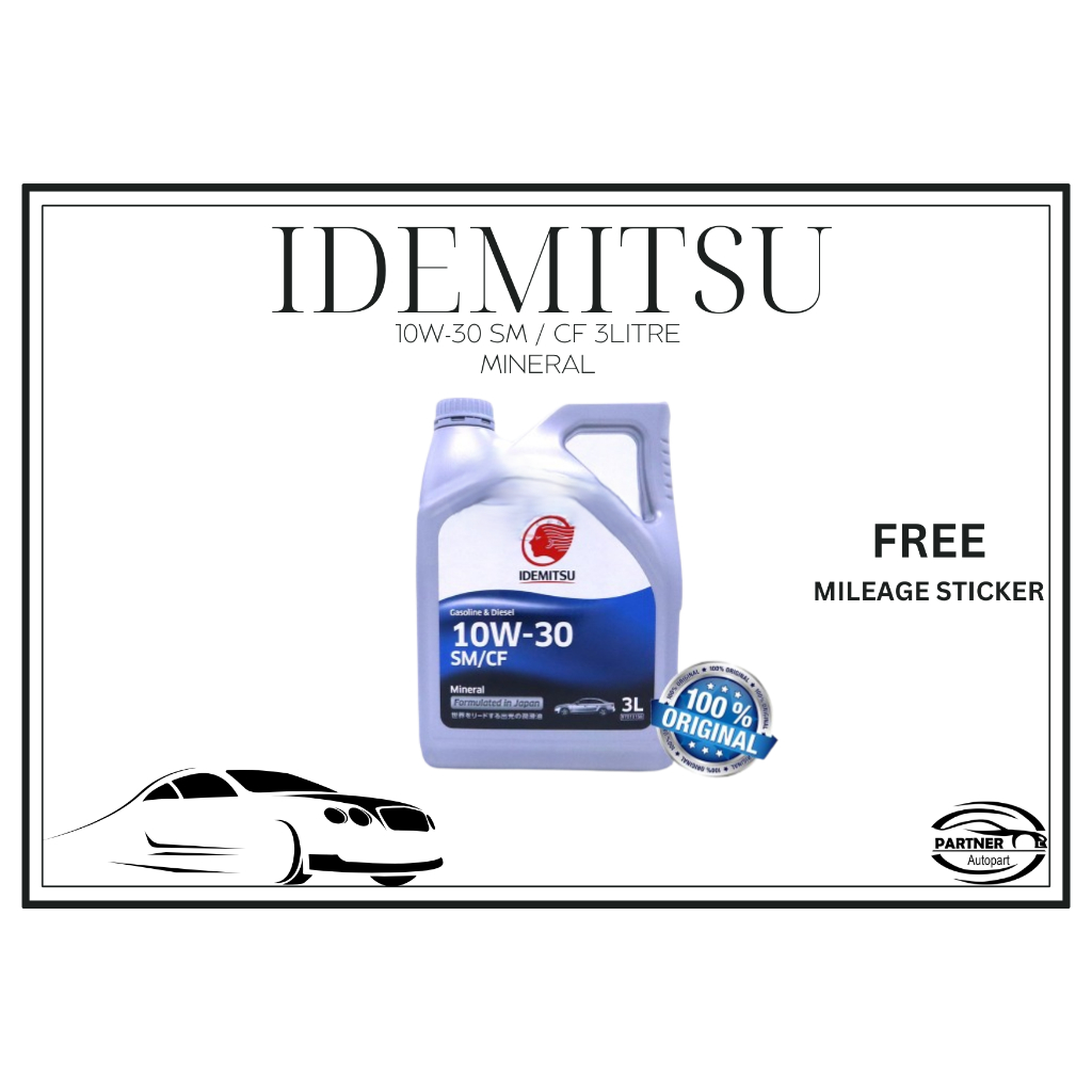 IDEMITSU 10W-30 SM/CF MINERAL 3LITRE | Shopee Malaysia