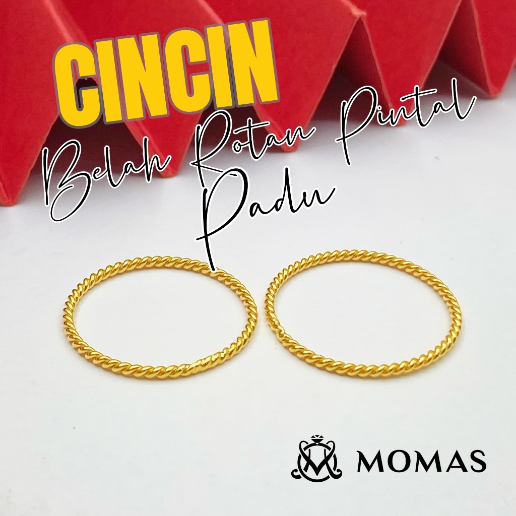 Cincin Belah Rotan Pintal Padu Emas 916 Original Cincin Emas 916 Tulen ...