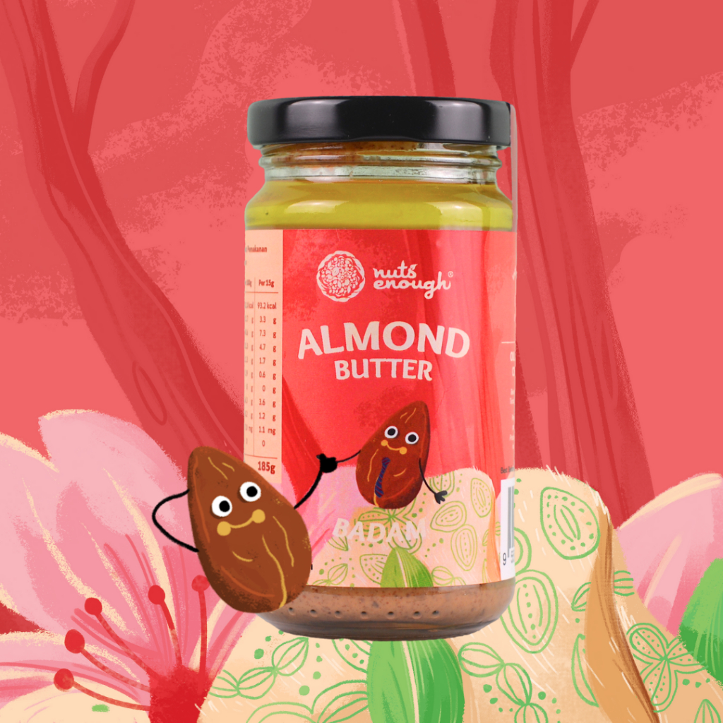 HALAL Nuts Enough ALMOND Butter 185g [NO SUGAR, NO SALT, NO OIL, NO ...