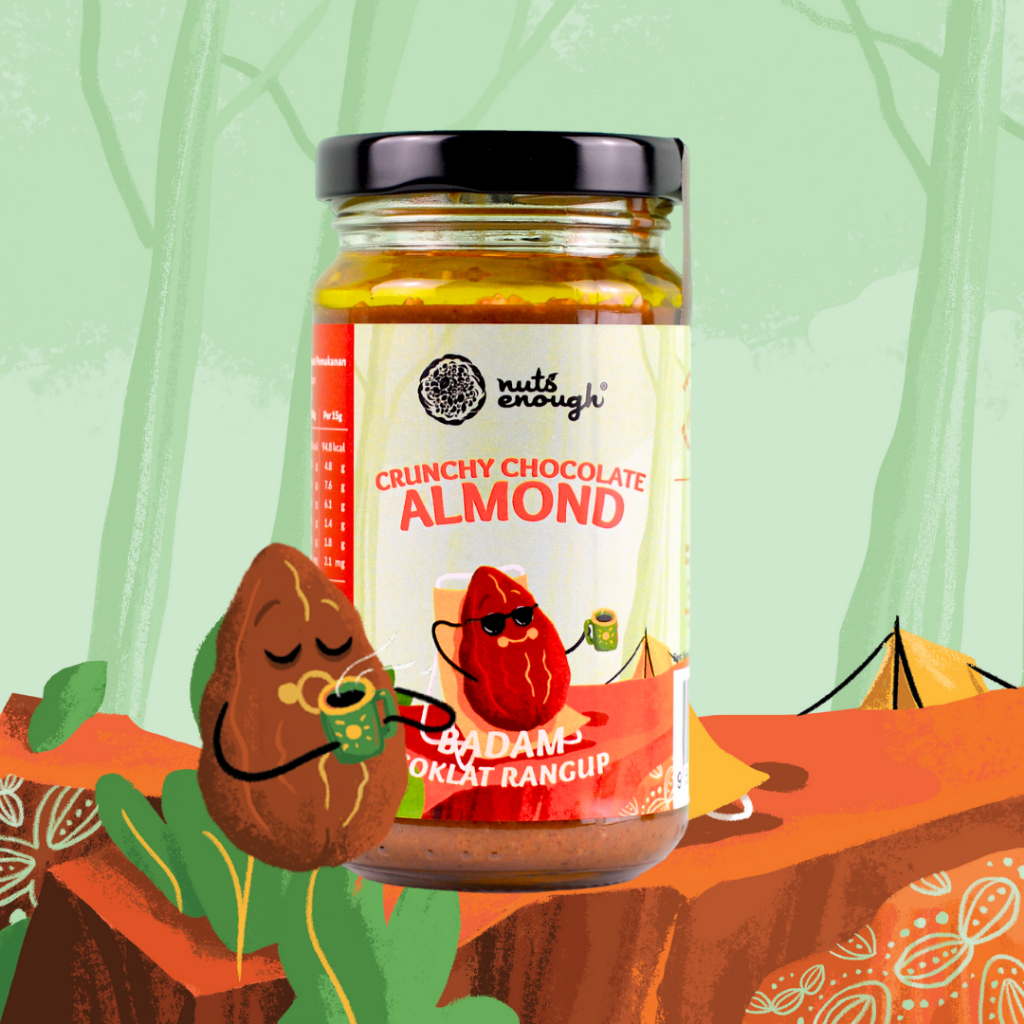 HALAL Nuts Enough Crunchy Chocolate ALMOND 185g [NO SUGAR, NO OIL, NO ...