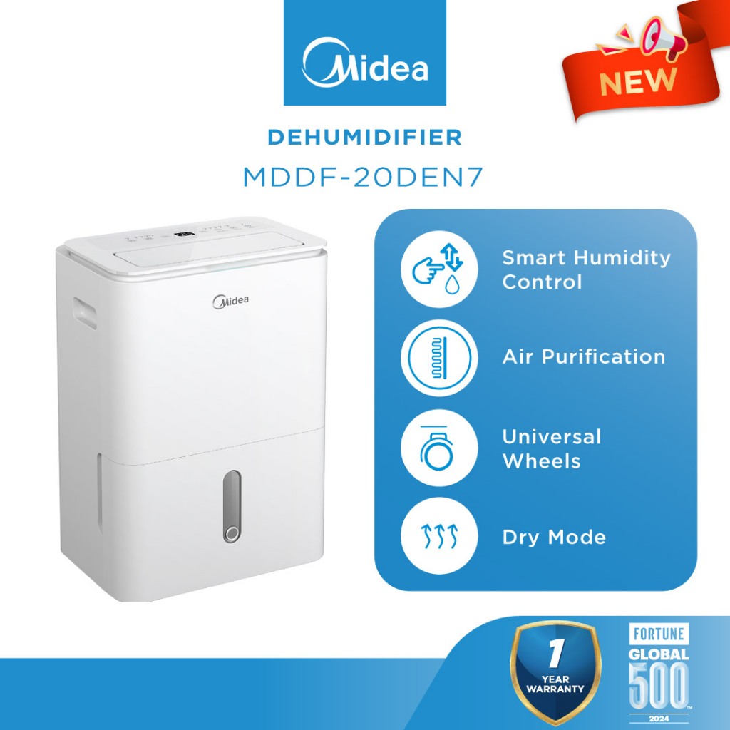 Midea MDDF-20DEN7 20L/Day Smart Dehumidifier With Super Ionizer ...