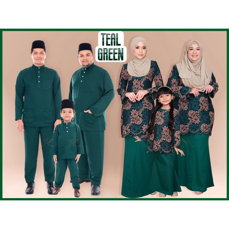 Baju Raya Sedondon Teal Green Baju Kurung, Kurta Dan Baju Melayu Raya ...