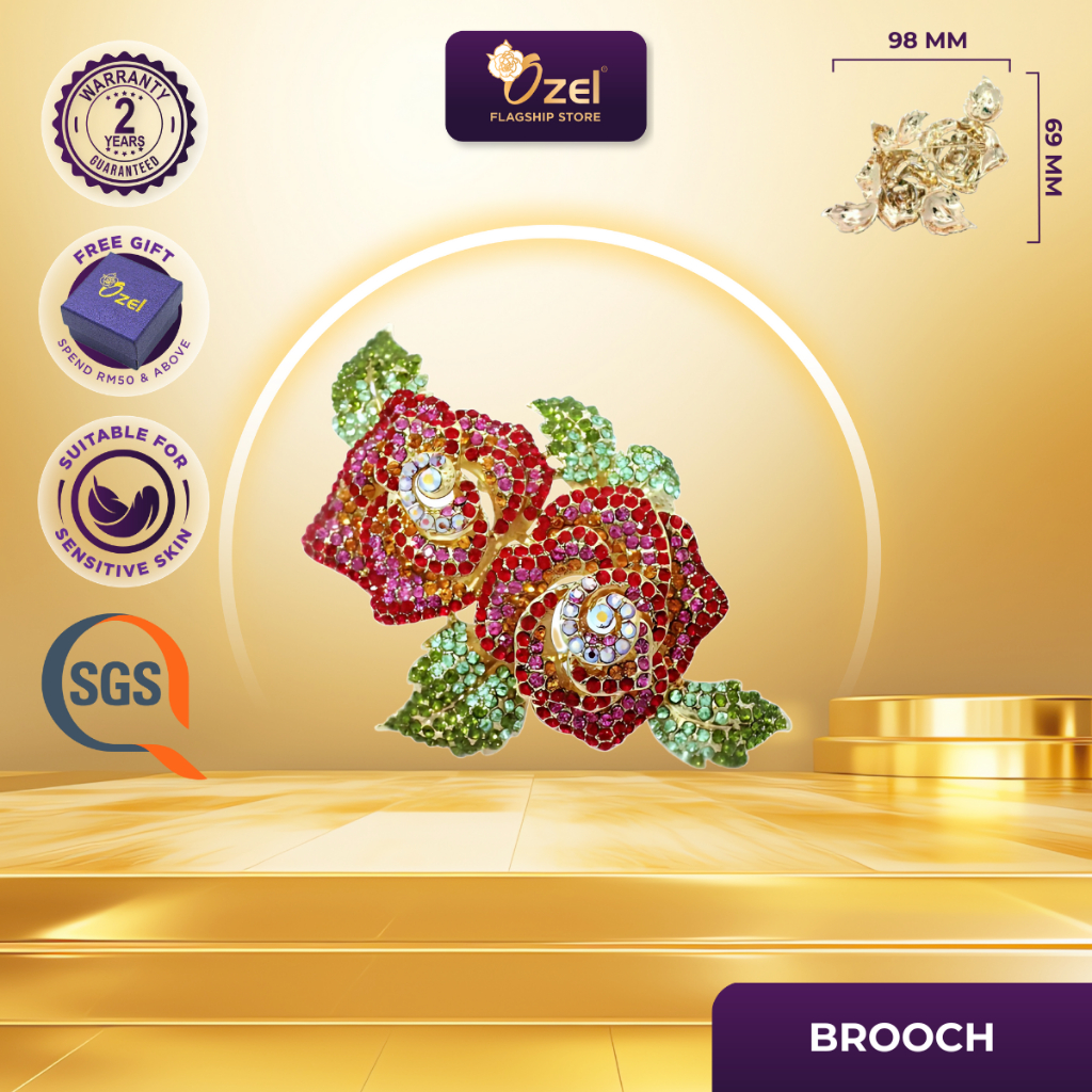 Ozel Premium Brooch Flower B392 | Kerongsang & Pin Tudung, Hijab, Baju ...