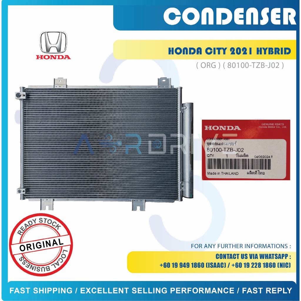HONDA GENUINE PARTS ORIGINAL HONDA CITY 2021 HYBRID CONDENSER 80100-TZB ...