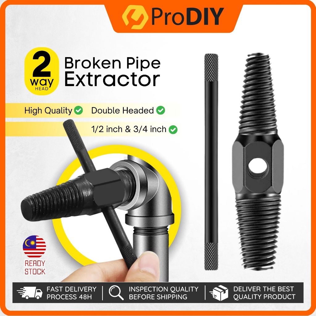 2 Way Pipe Extractor Set Remover 1/2" 3/4" Bolt Tap Damaged Screw ...