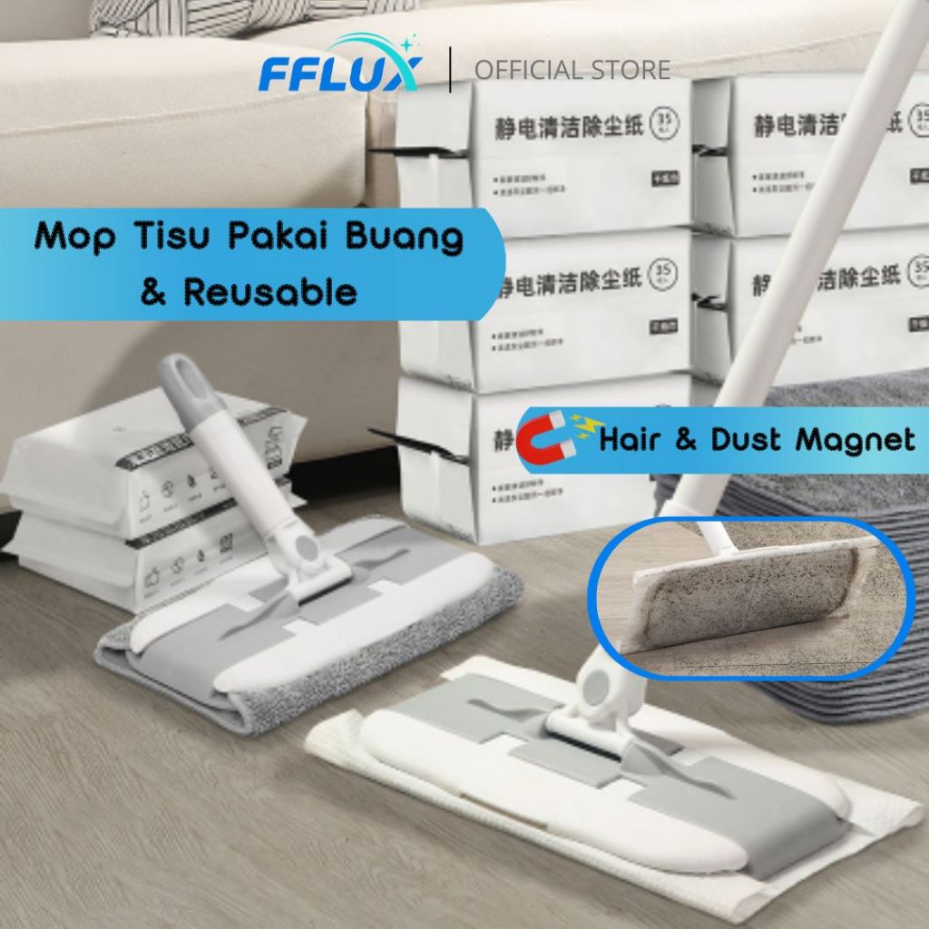 FFLUX Electrostatic Mop Tisu Pakai Buang Mop Tisu Basah Pakai Buang Mop ...