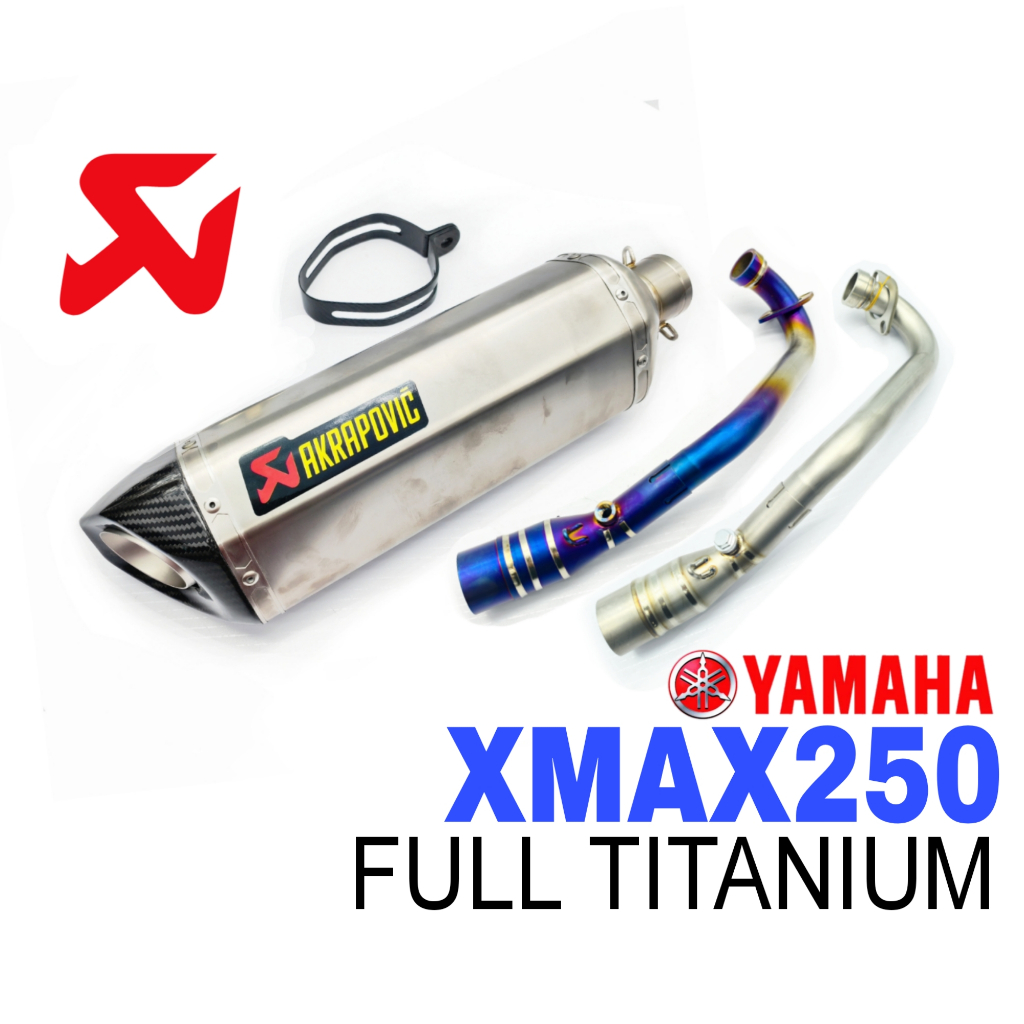 Akrapovic Exhaust Yamaha XMAX 250 Ekzos REAL TITANIUM Full System ...