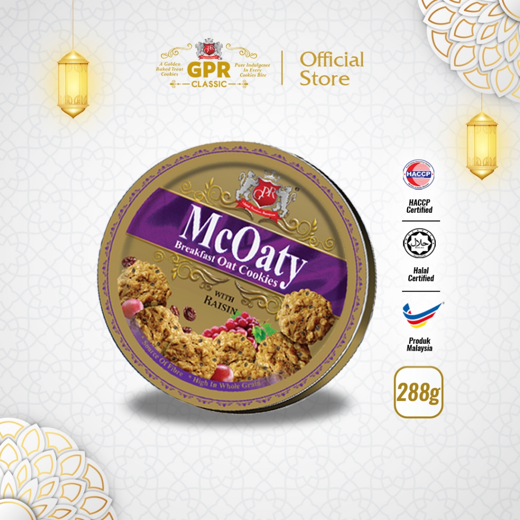 GPR Mcoaty Oat Cookies Raisin 288g Biskut Biscuit 102 | Shopee Malaysia