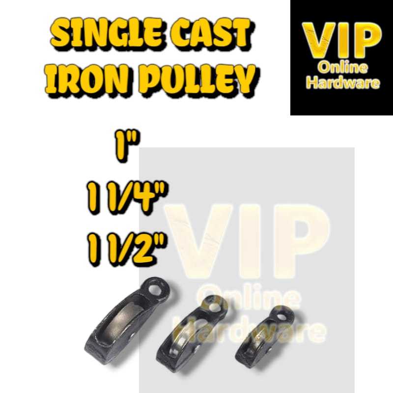 Single Rope Pulley Cast Iron Pully Wheel Pully Tangkai Tali (Iron/Besi ...