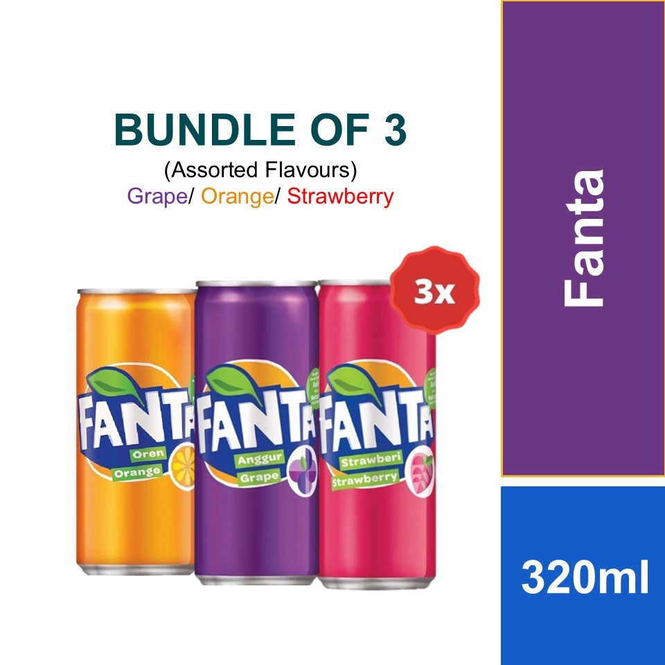 [Bundle of 3] Fanta Drinks 320ml [EXP 31 Jul 2025] | Shopee Malaysia