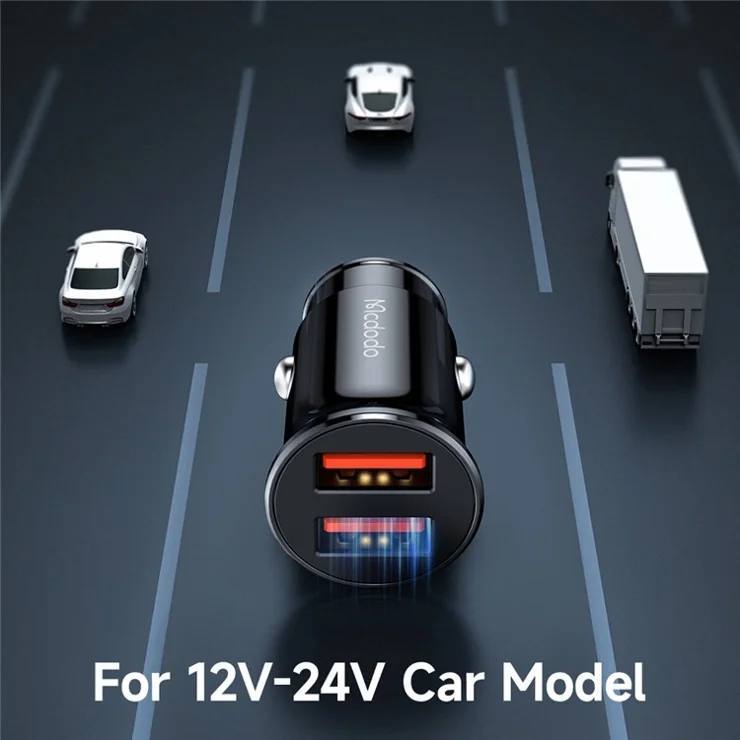 MCDODO CC-6602 5V / 2.4A Dual Port USB Car Charger Aluminum Alloy Portable Charging Adapter ...