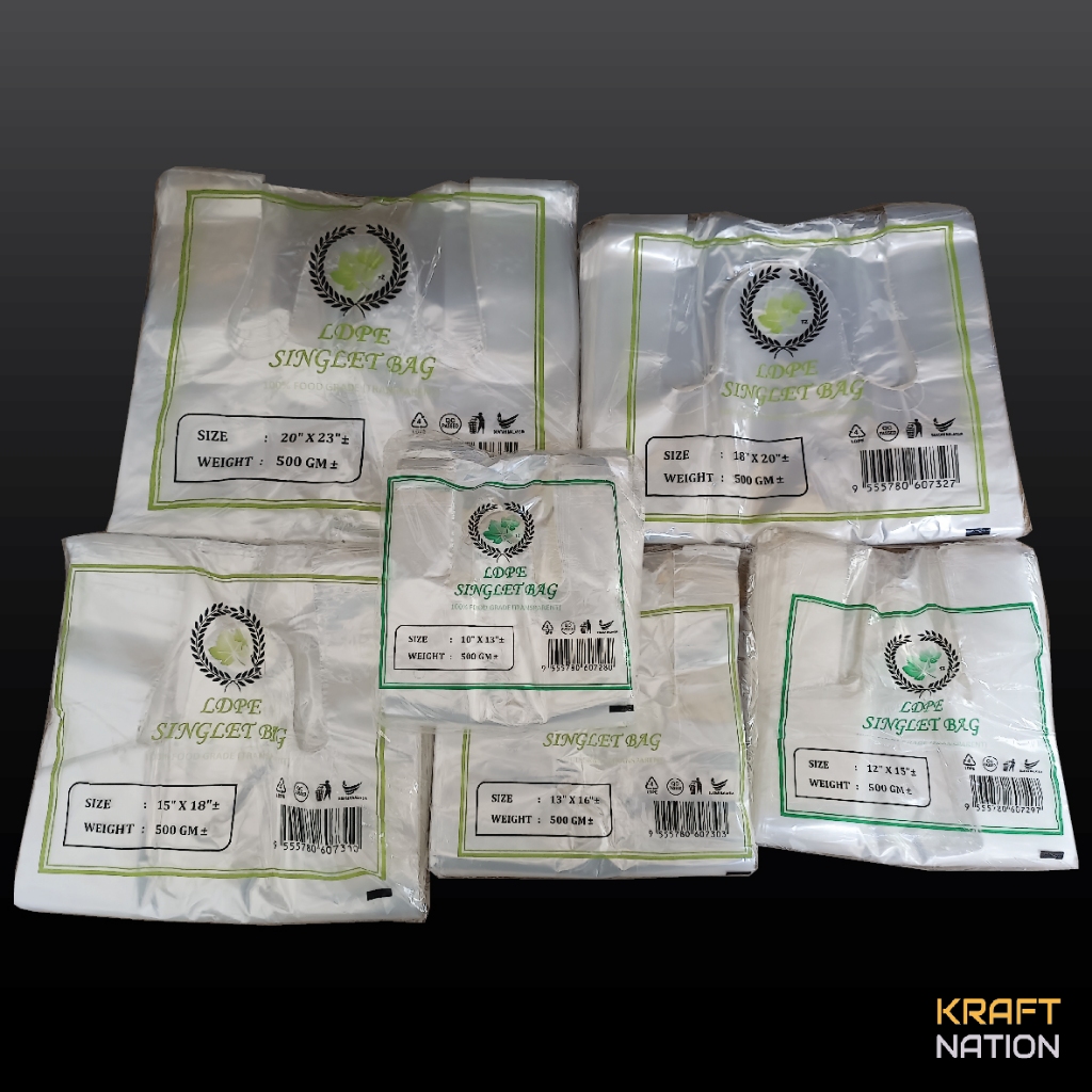[Cheapest] 500gm PE Transparent & Clear Singlet Bag 10x13"/12x15 ...