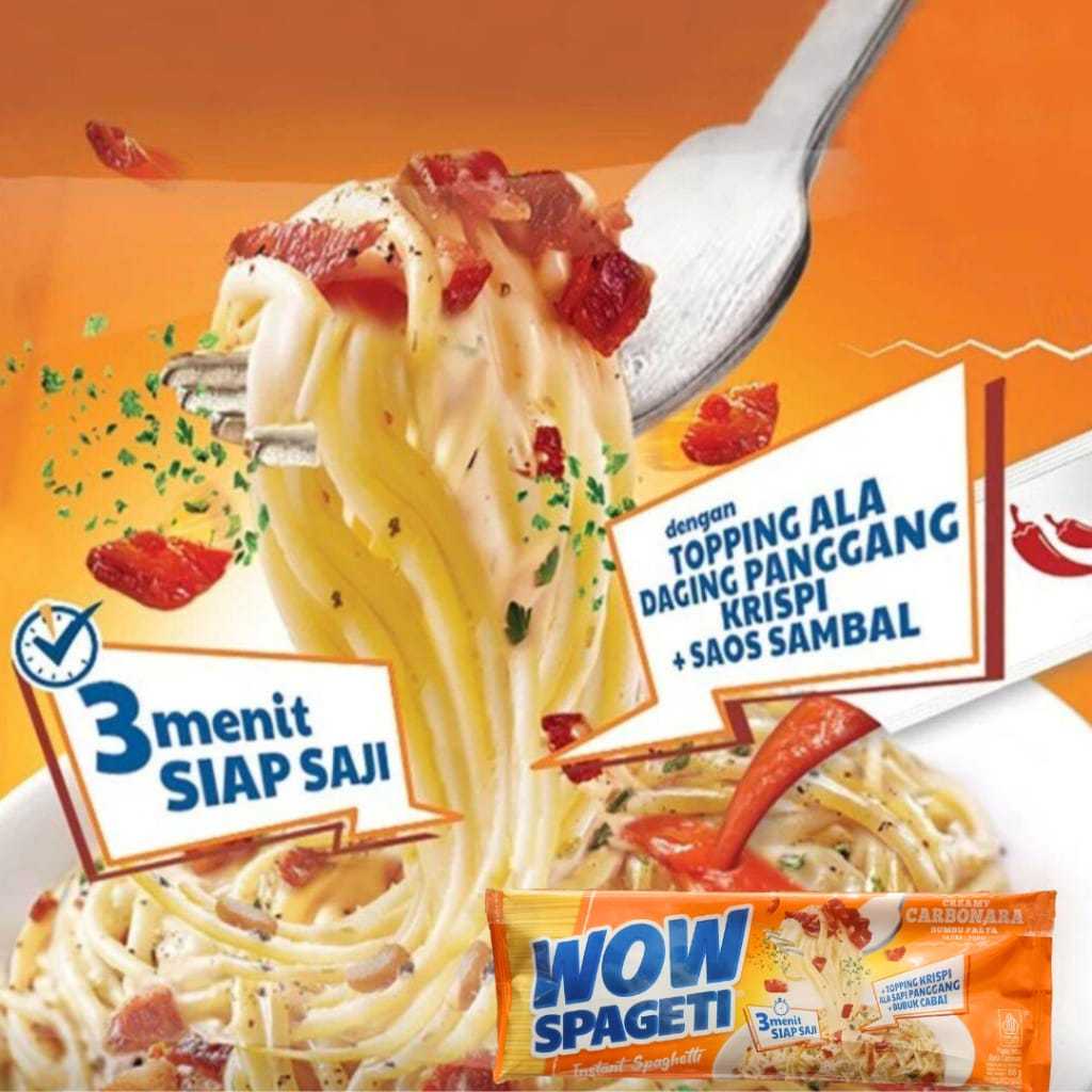 WOW SPAGETI Instan Halal 88 grams Aglio Olio Carbonara Dan Bolognese Dengan Sos | Shopee Malaysia