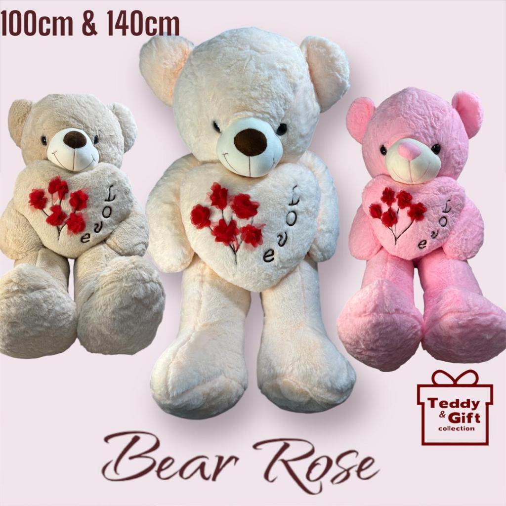 100/140CM TEDDY ROSE BEAR Giant Teddy Bear Besar Murah Gifts Plushie ...