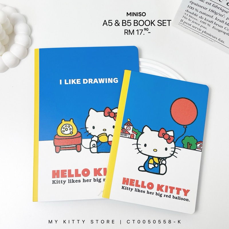 Miniso Indonesia X Sanrio Hello Kitty Fun School Season Series A5 B5 ...