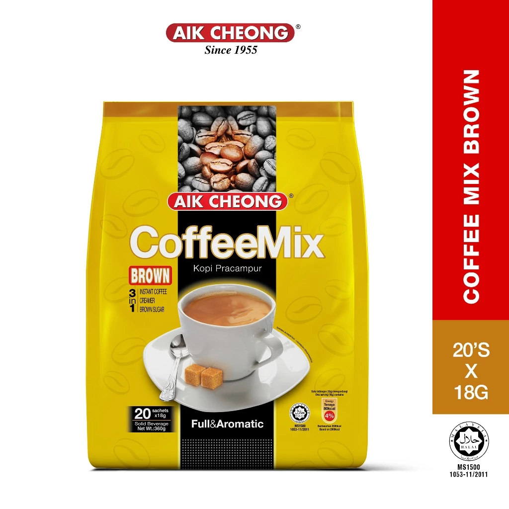 AIK CHEONG Coffee Mix 2in1 300g (18g x 20 sachets) - Brown | Shopee ...