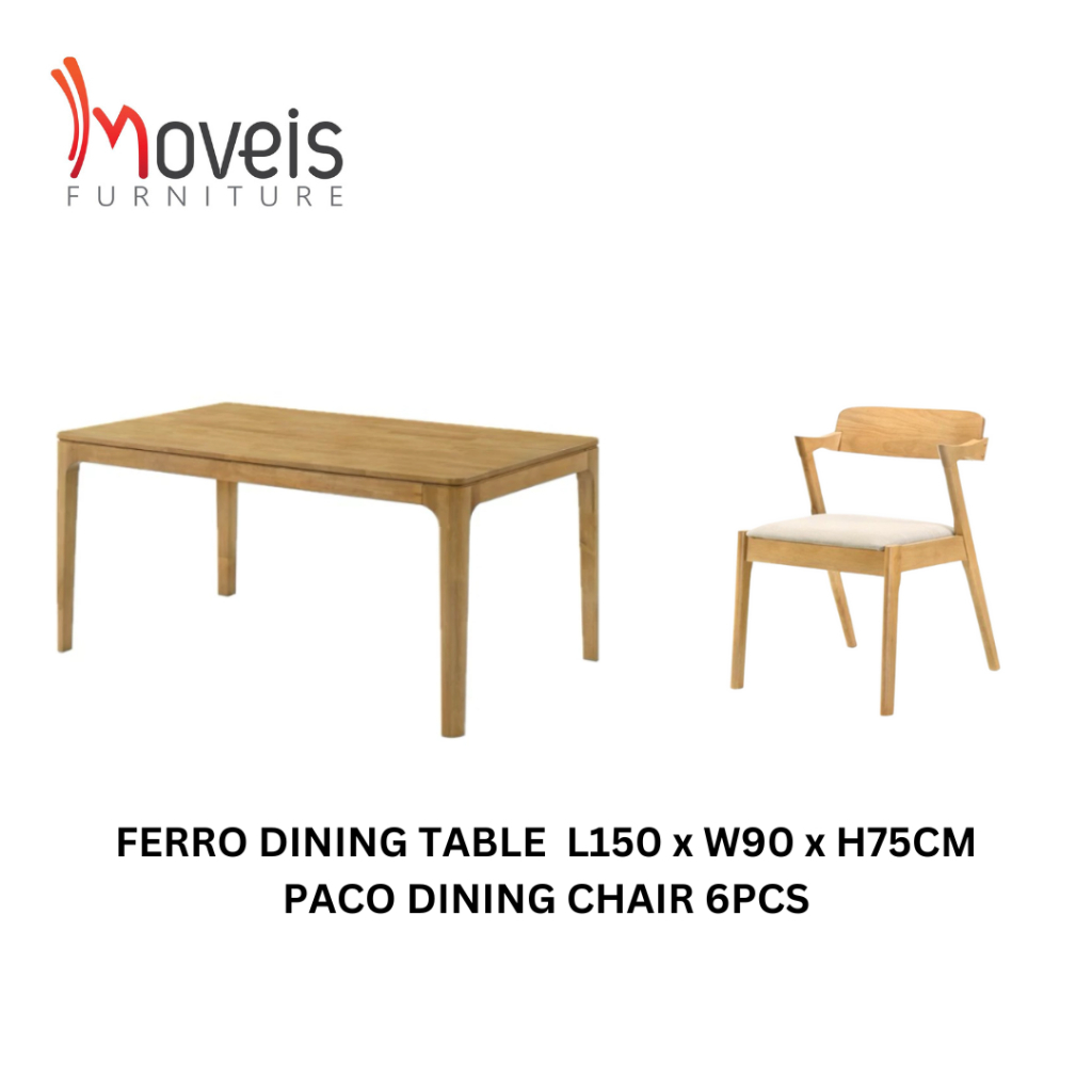 Paco Dining Set /meja makan 6 to 8 Seater/Muji Dining Set /Meja Makan ...