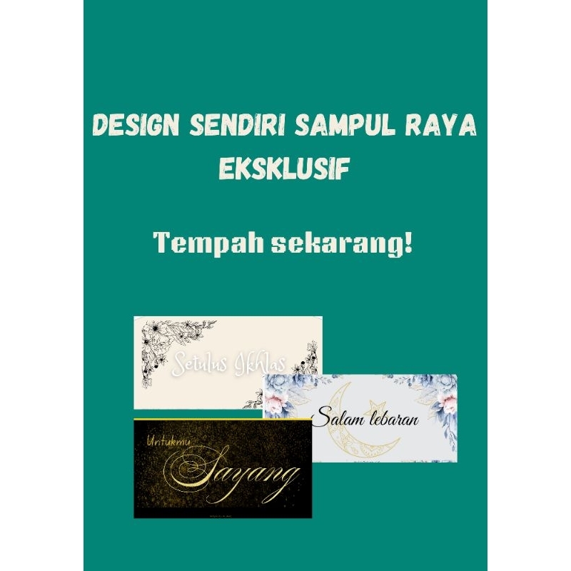 Sampul Custom | Sampul Raya custom | TEBAL (letak logo, gambar, nama ...