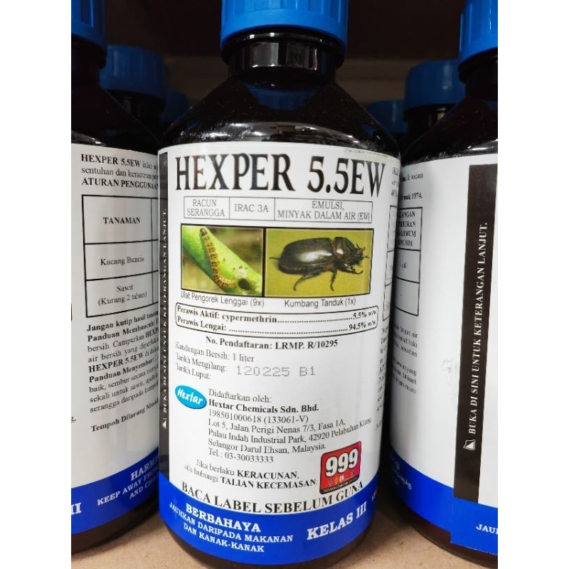 HEXTAR HEXPER 5.5EW 1L (CYPERMETHRIN JENIS EW,SUSU,TAK PANAS) | Shopee ...