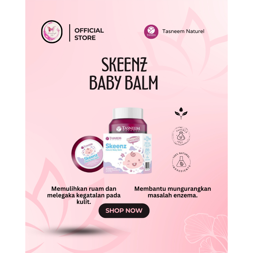 TASNEEM NATUREL BABY KIDS NEWBORN SKEENZ BALM MASALAH KULIT RUAM ENZEMA ...