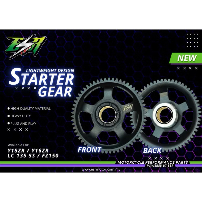 (6 BEARING) LC135 5S / Y15 Y16 ONE WAY GEAR ESR BEARING STATER GEAR ...
