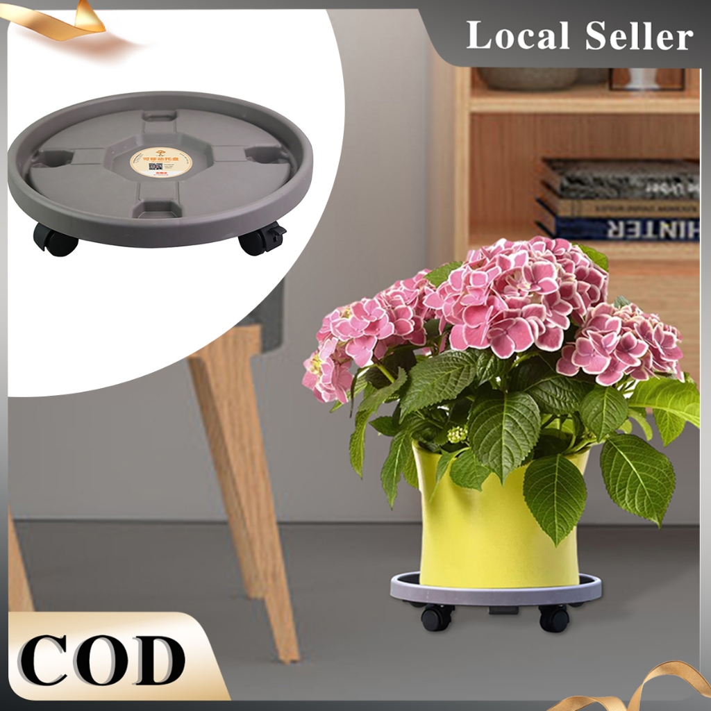 Flower Pot Moving Tray With Wheels 10Inch Plant Stand Casters Rolling ...