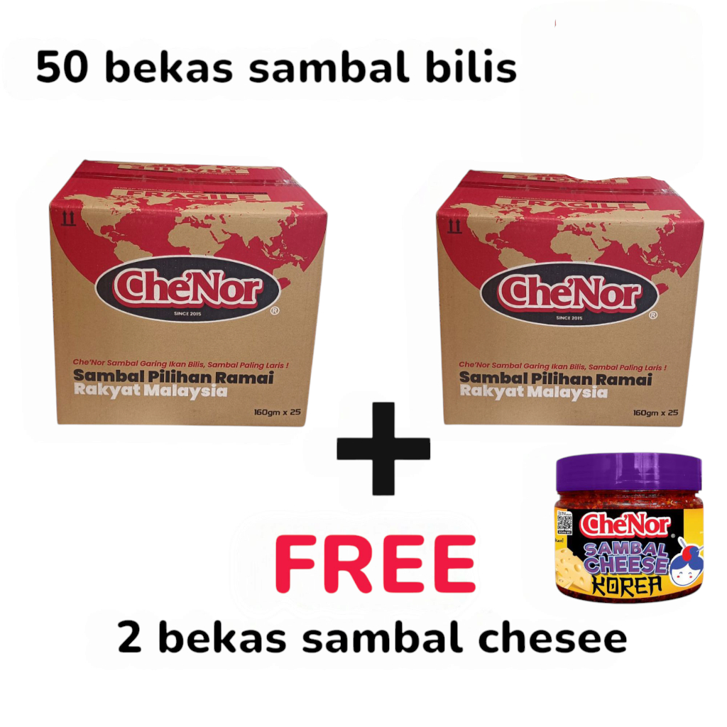 🔥🔥 50 bekas Sambal Garing Che Nor Percuma 2 bekas Sambal Cheese Korea ...