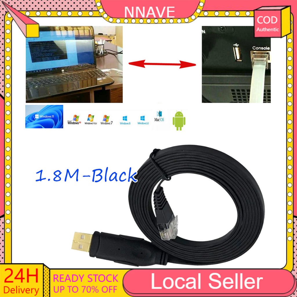 1.8M Cisco USB Console Cable Debug Line USB to RJ45 Console Cable RS232 Serial Adapter | Shopee ...