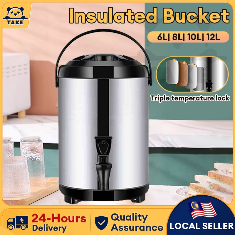 TAKE 6L/8L/10L/12L Stainless Steel Milk Tea Bucket Water Dispenser Hot ...