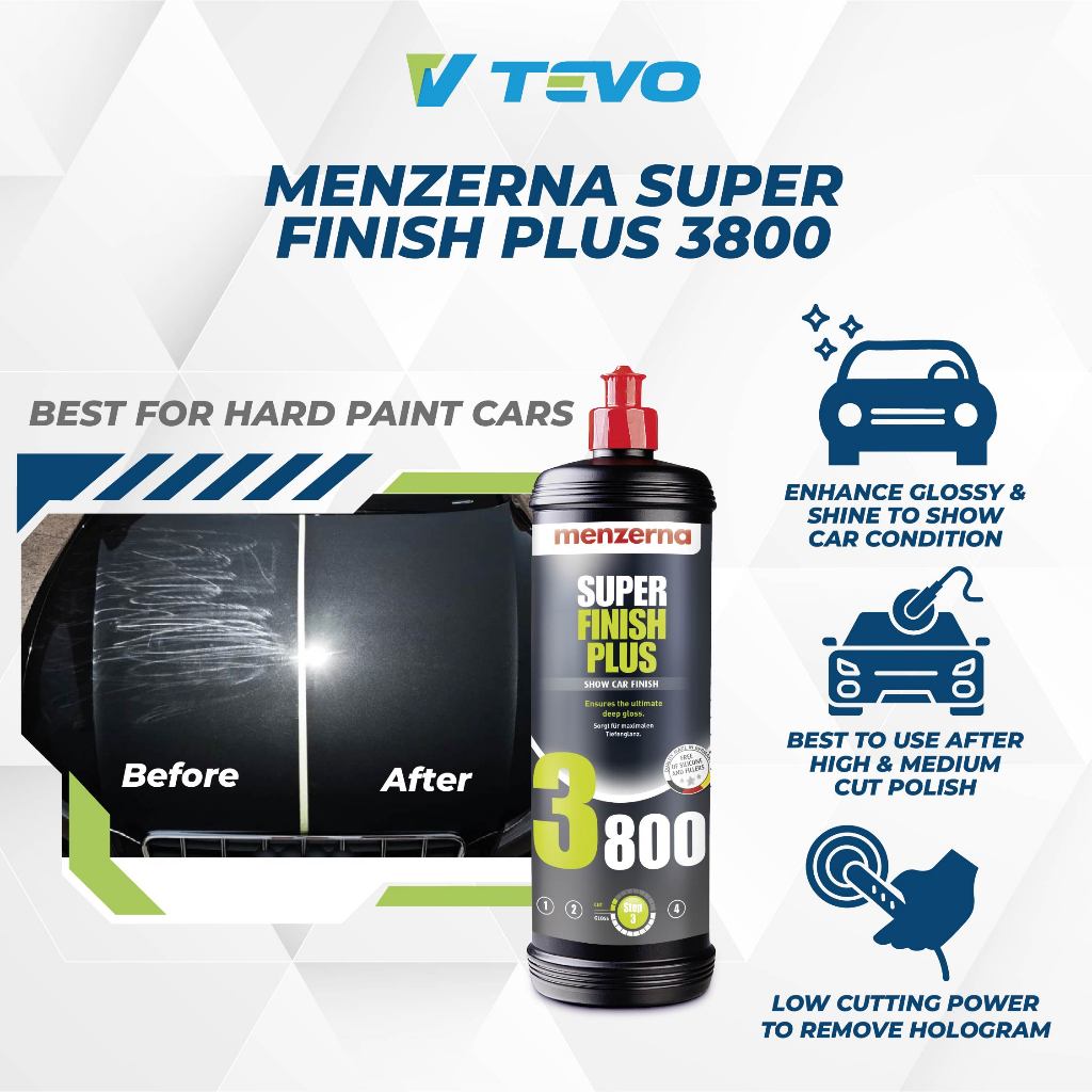 MENZERNA Super Finish Plus 3800 (1 Litre) polish kereta polish compound ...
