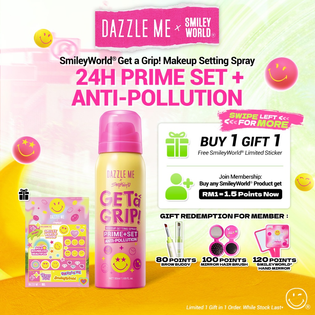 [Limited Edition] DAZZLE ME X SmileyWorld Get a Grip! Makeup Setting ...