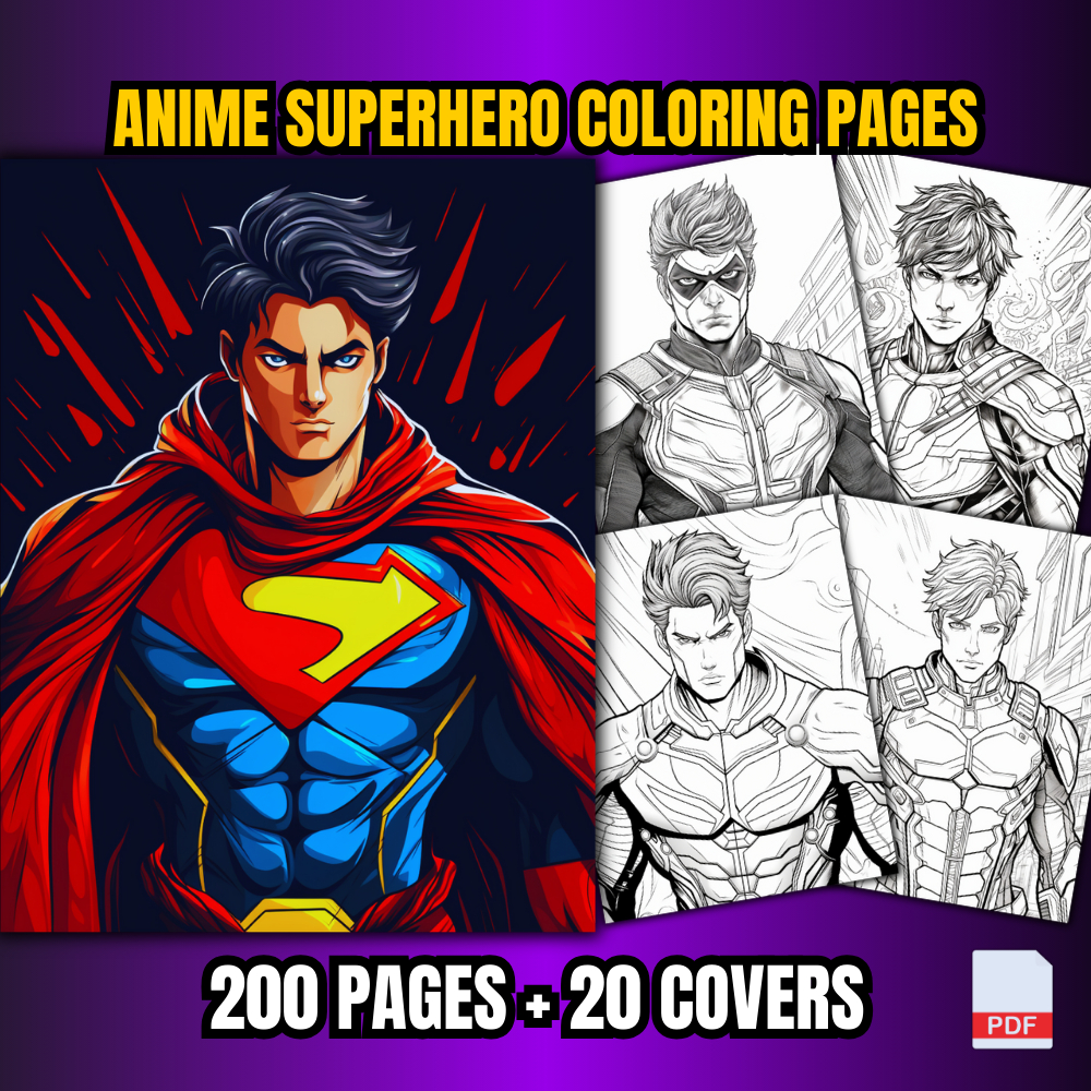[PDF] 200 Anime Superhero Coloring Pages For Adults | Shopee Malaysia