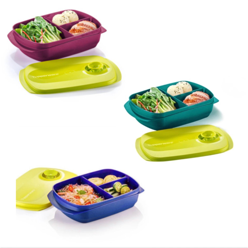 [READY STOCK] ‼️SALE‼️ Tupperware Reheatable Divided Lunch Box (1pc) 1L ...