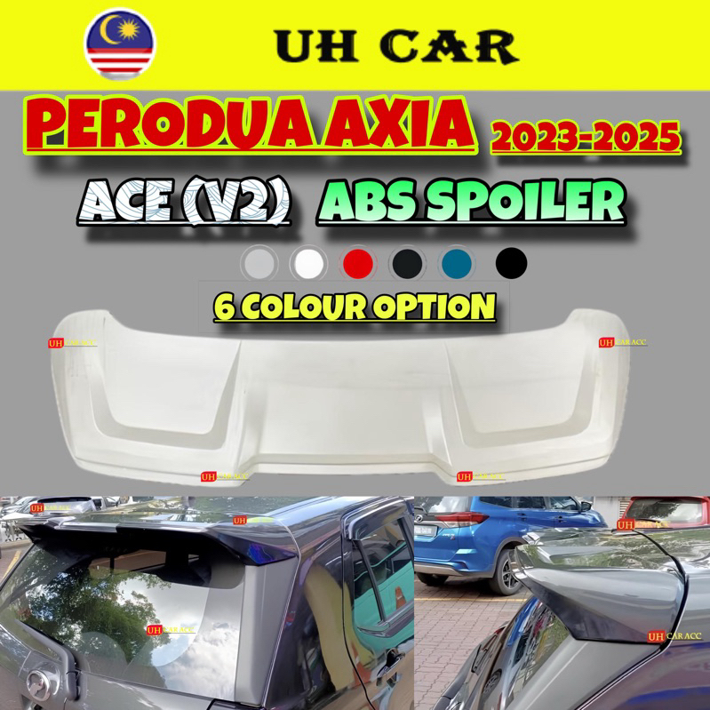(ACE V2) Perodua Axia 2023 2024 2025 Ace Abs Spoiler Belakang With ...