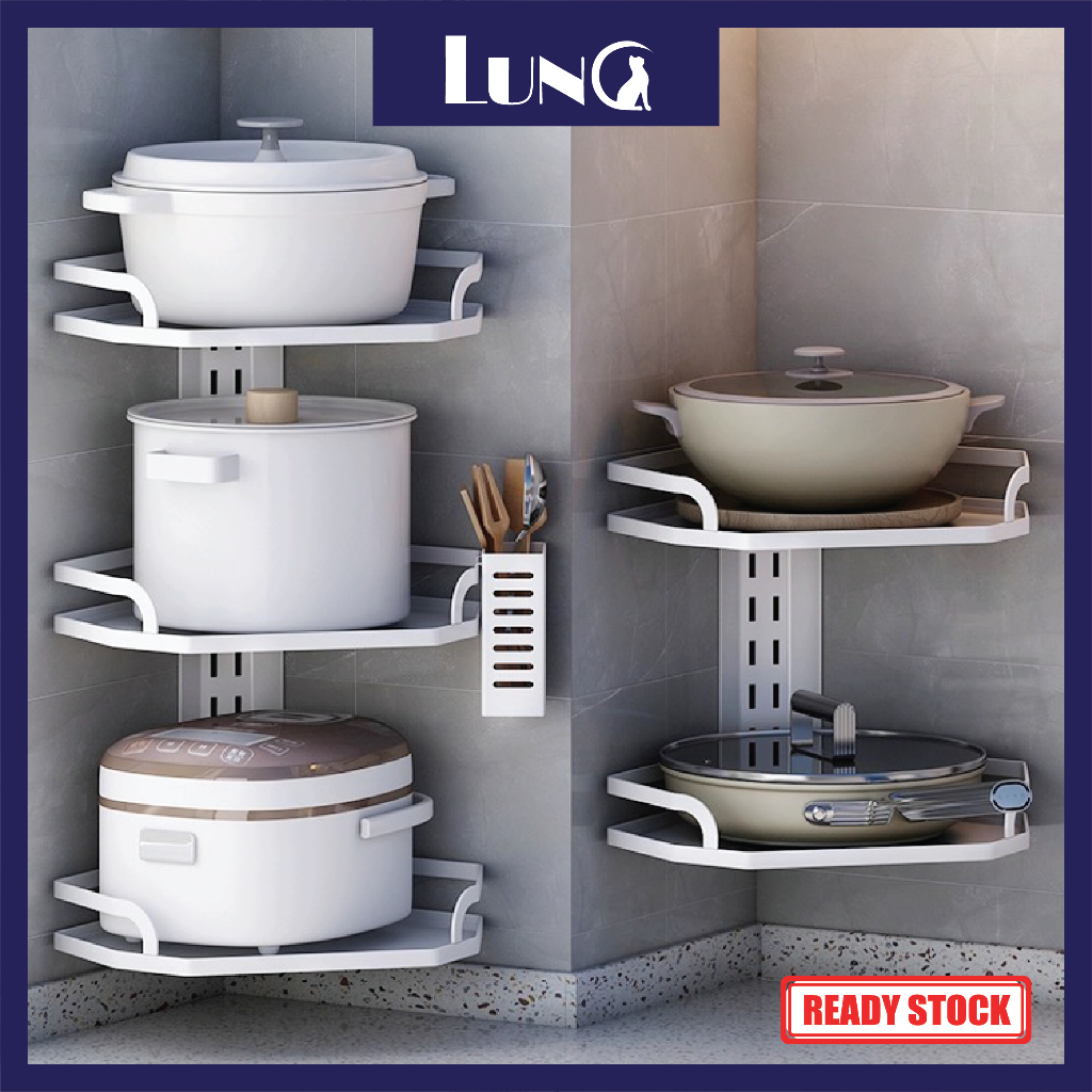 Adjustable Layer Rack Kitchen Wall Storage Rack Carbon Steel Kitchen ...
