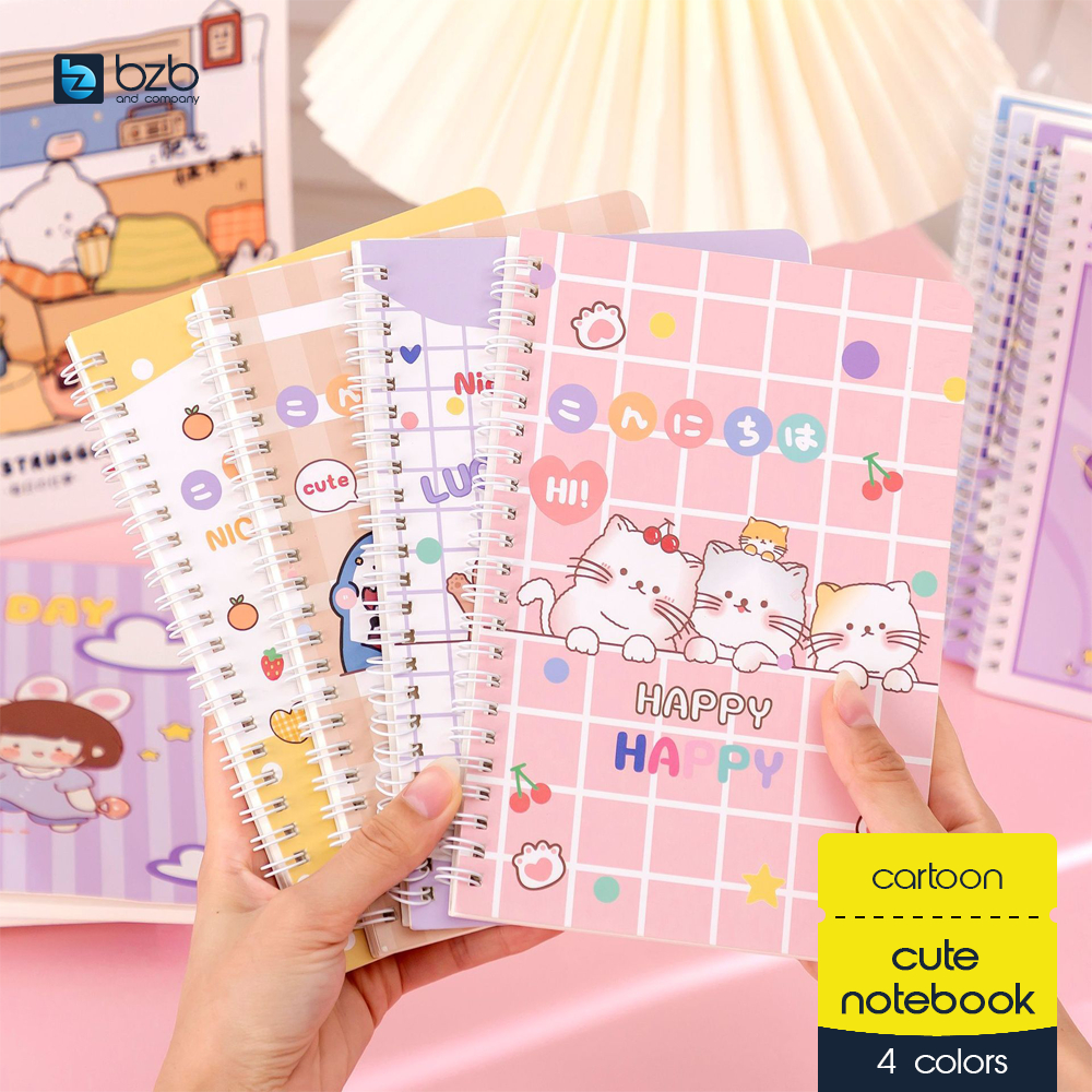 Cute Cartoon Notebook Horizontal Grid 200 Pages Loose-Leaf Handbook ...