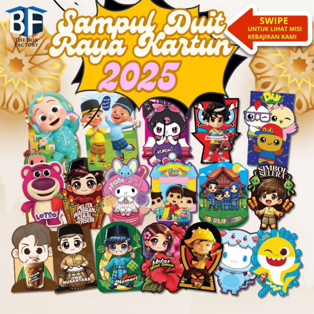 2025 TBF SAMPUL DUIT RAYA CARTOON SHAPE VIRAL (5PCS/PKT) Sampul ...