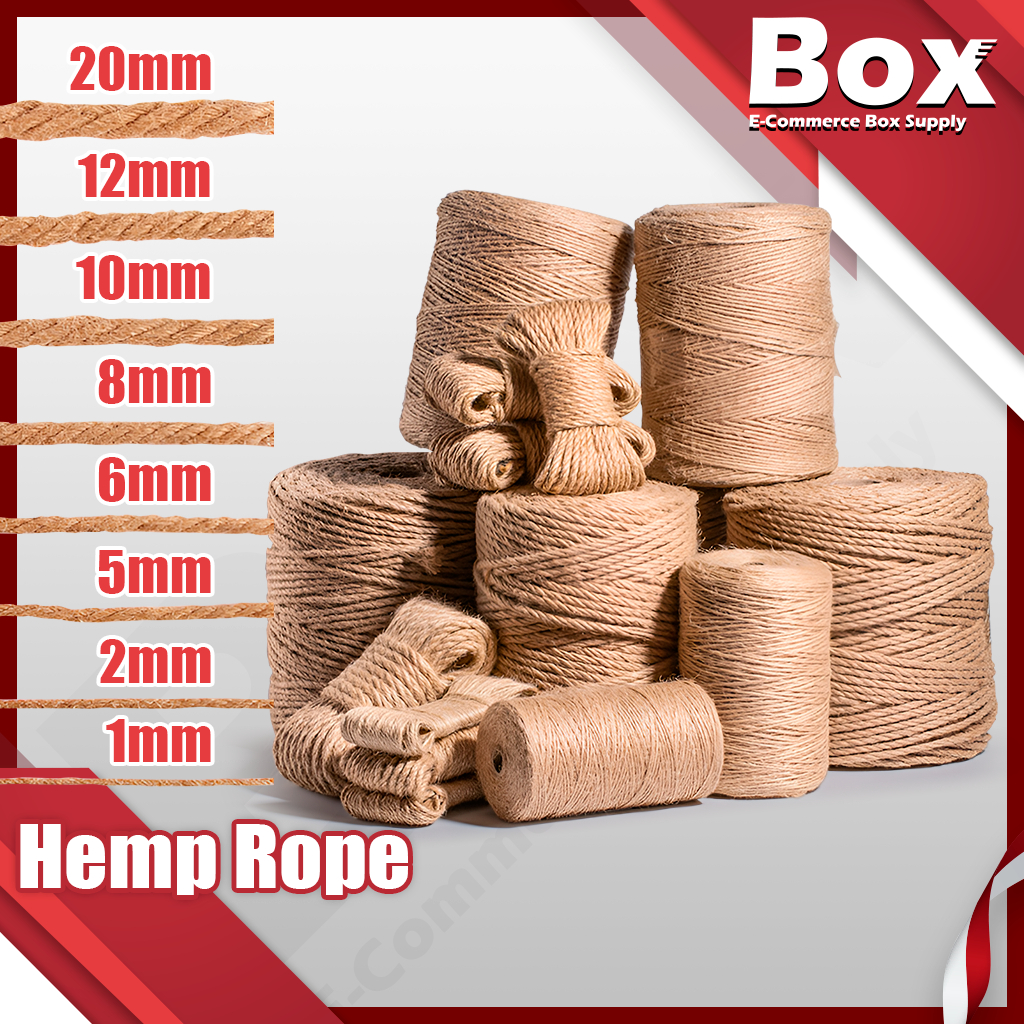 10 Meter Hemp Rope 5/6/8/10/12/20mm Tali Guni Cakar Kucing Brown Jute ...