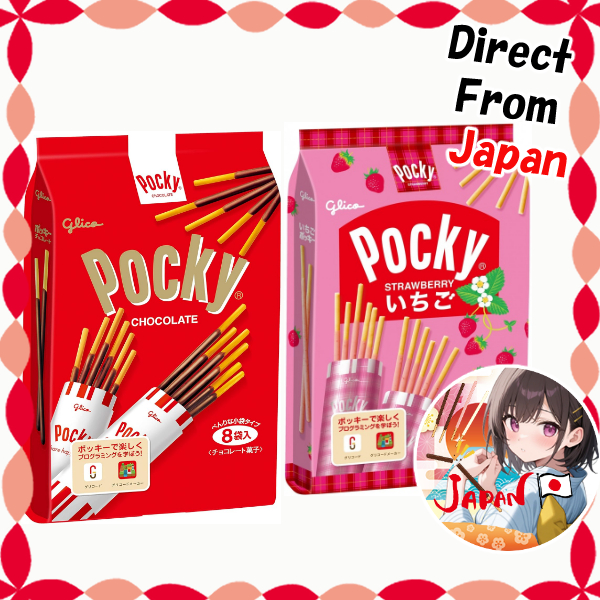 Glico Pocky chocolate Big Pack 8P small bags chocolate / strawberry ...
