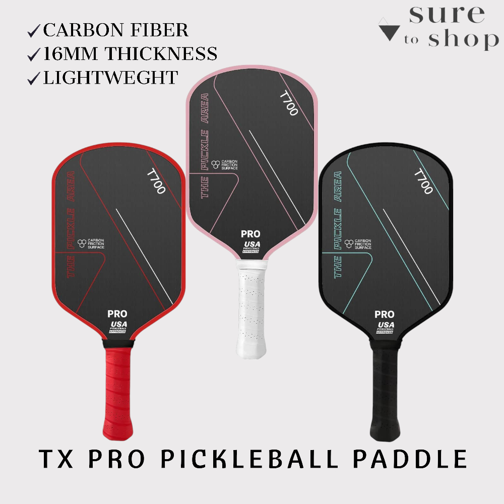 Set Raket Pickleball Karbon New Version T700 TXPRO Matte Surface Carbon ...
