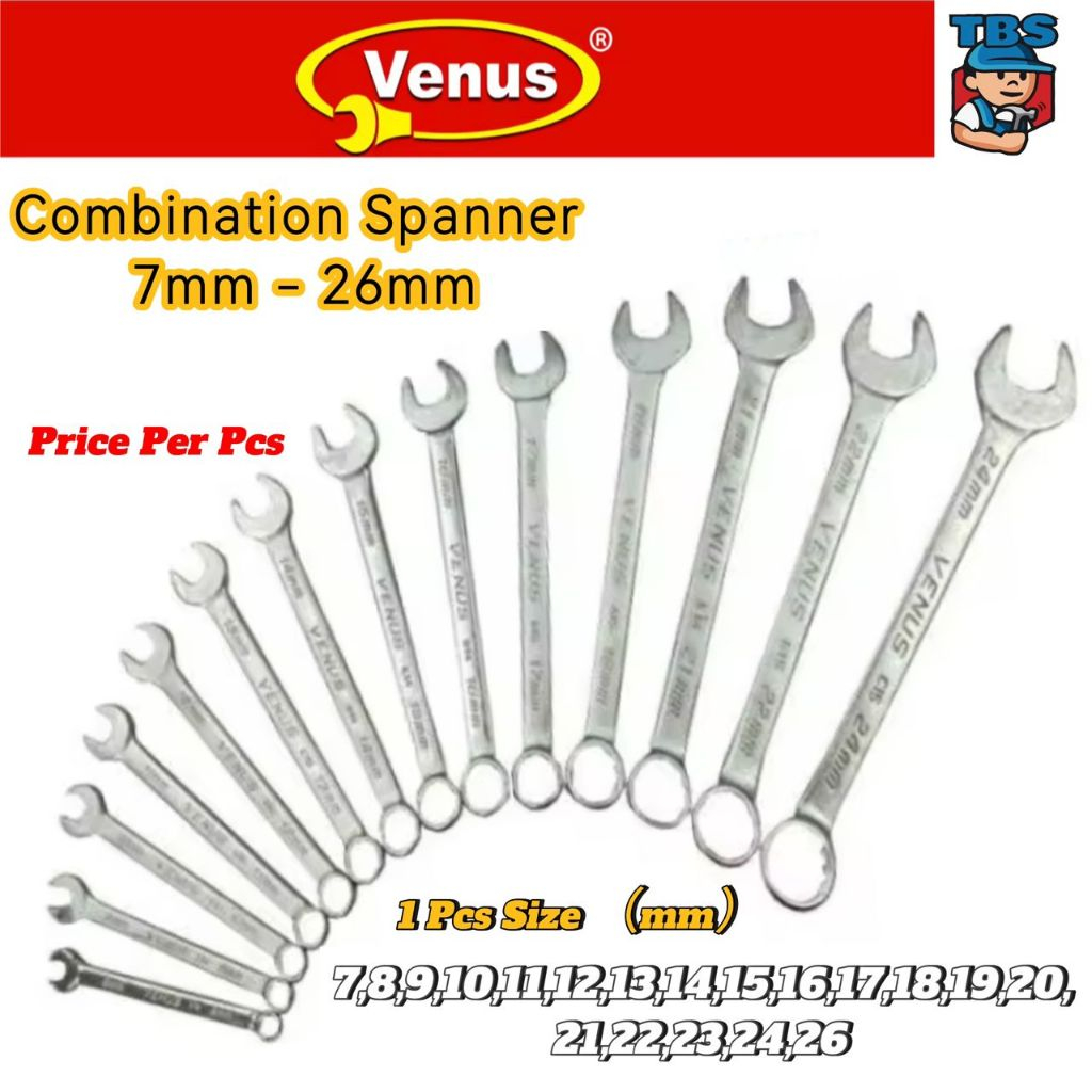 [7mm-26mm] Combination Wrench Spanner / Combination Ring Spanner / SPANAR / 扳手 (1 Pcs) | Shopee ...