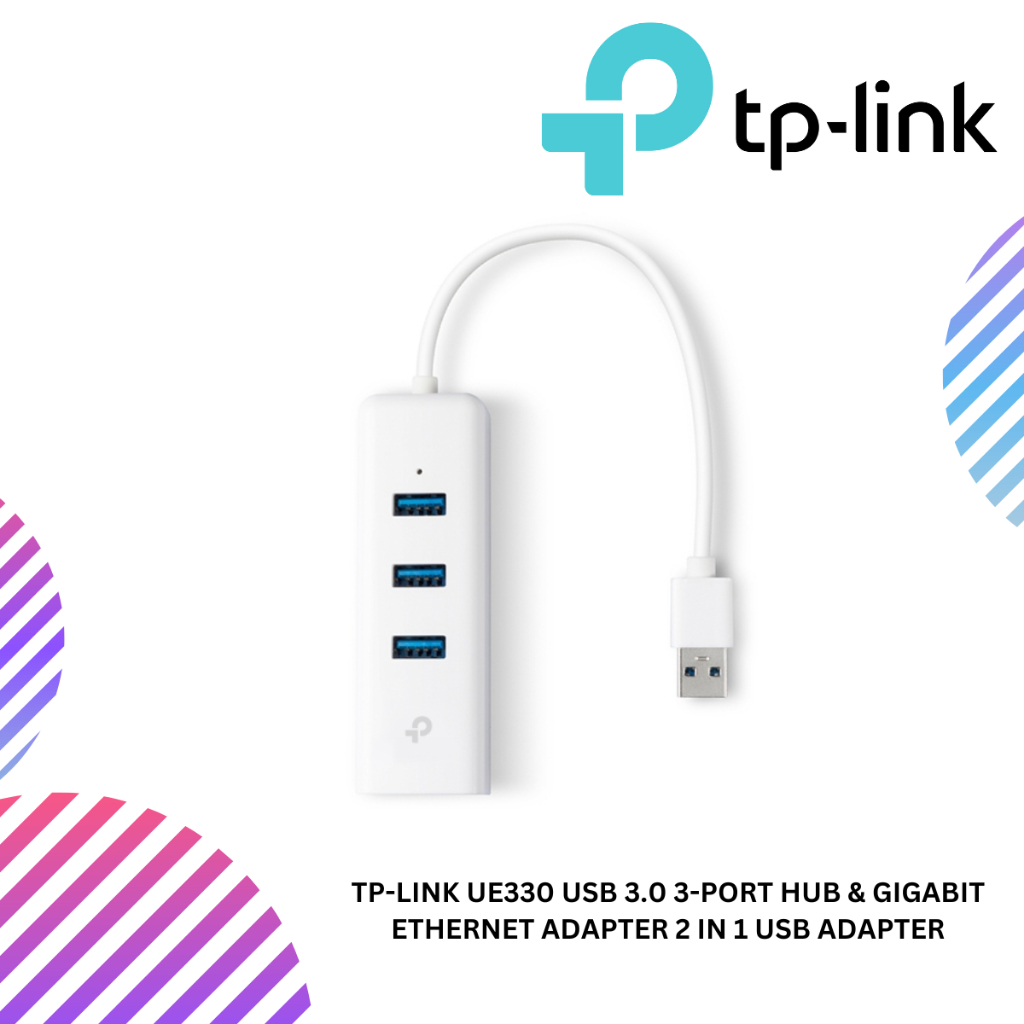 TP-Link UE330 USB 3.0 3-Port Hub & Gigabit Ethernet Adapter 2 in 1 USB Adapter | Shopee Malaysia