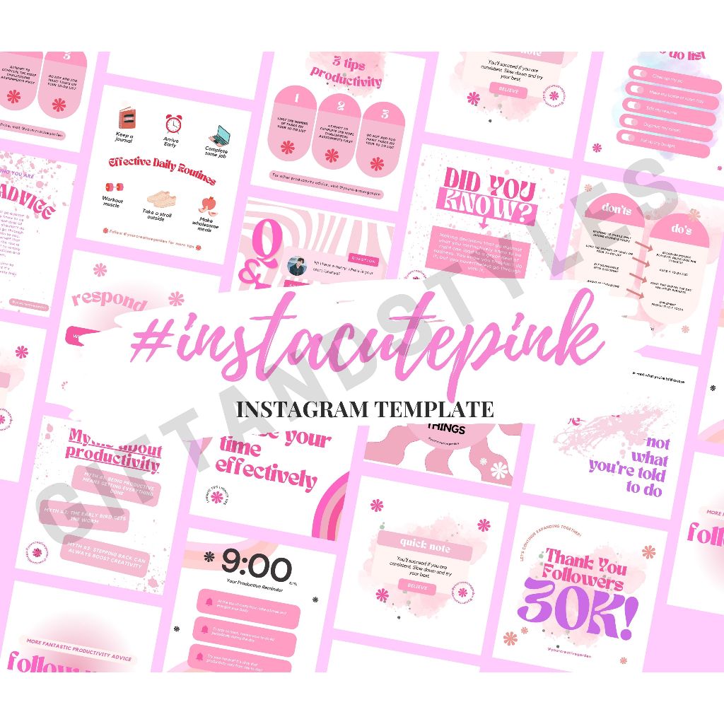 20 Template Instagram Pink Comel Canva untuk Instagram Boleh Diedit ...
