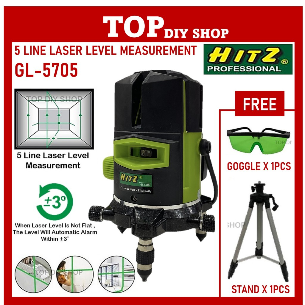 HITZ Professional Automatic Laser Line Level (GL-5705) | Shopee Malaysia