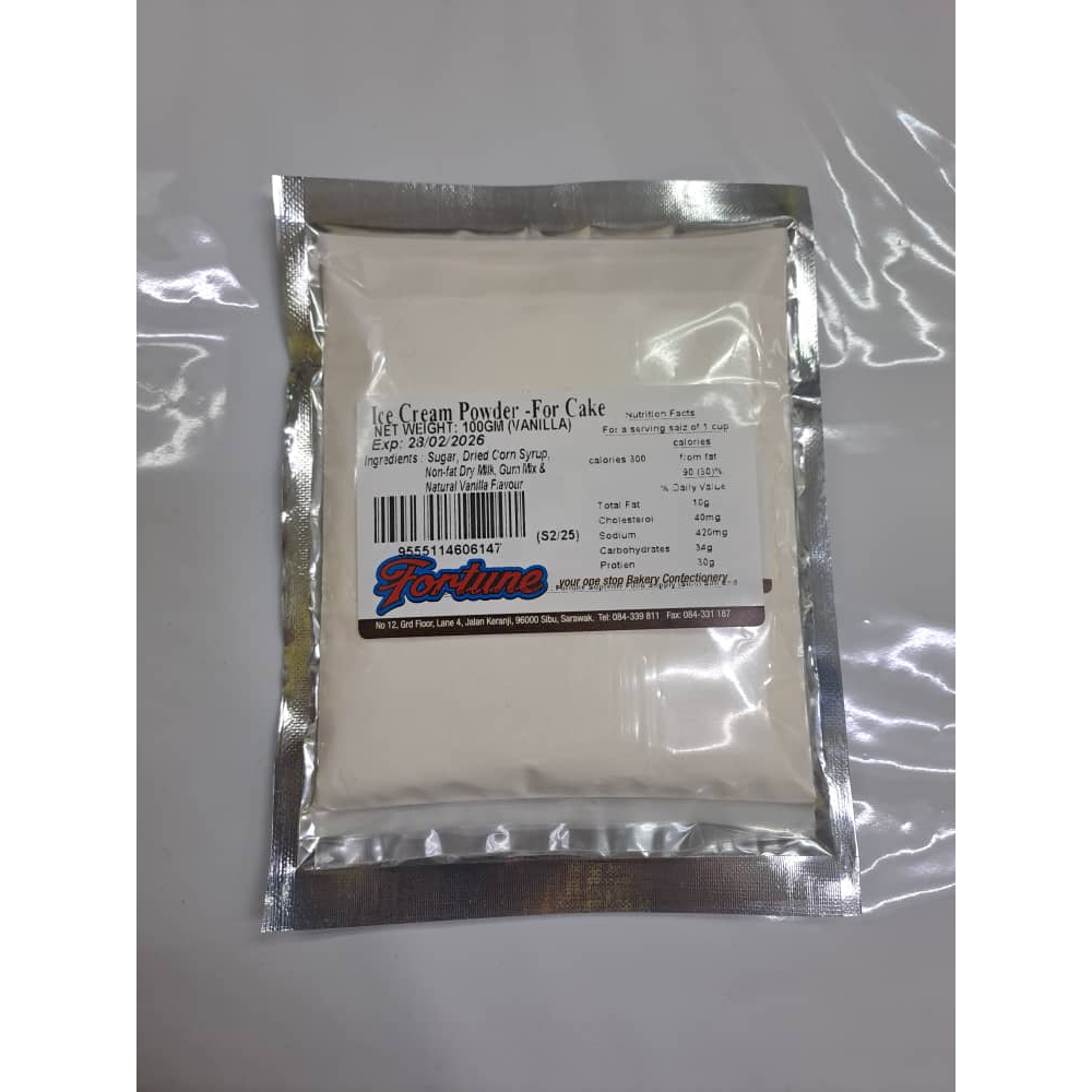 Fortune Ice Cream Powder Vanilla/ Chocolate 100gm (For Cake ) | Shopee ...