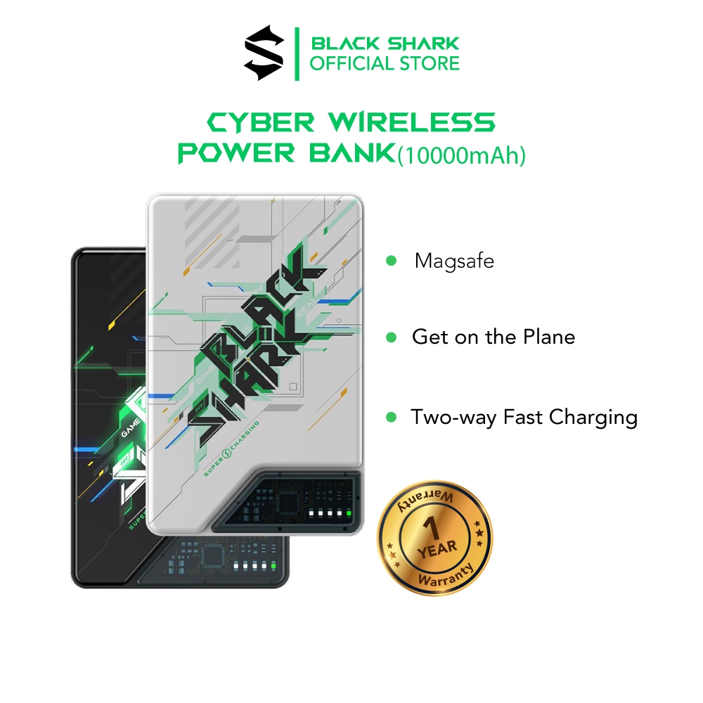 Black Shark Power Bank 10000 mAh | Powerbank Cyber Wireless | Two-Way ...