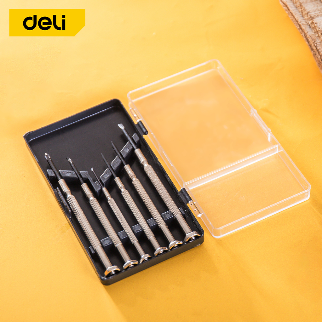 DELI 6 Pcs Precision Screwdriver Set (Cr-V) DL3206 | Shopee Malaysia